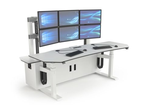 Multi-screen sit/stand workstation DESK S4 - ERGOSTEEL